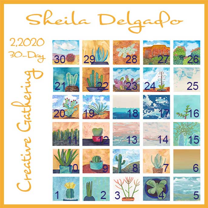 February 2020 30-Day Creative Gathering Collage | Sheila's Corner Studio